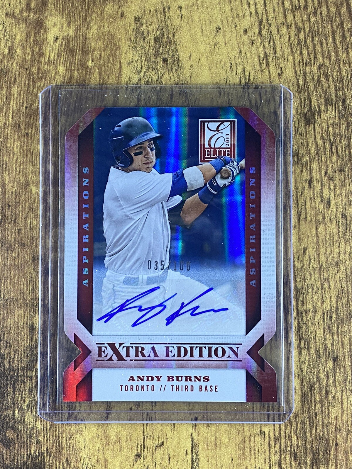 2013 Elite Extra Edition Aspirations Die-Cut Signature /100 Andy Burns ...