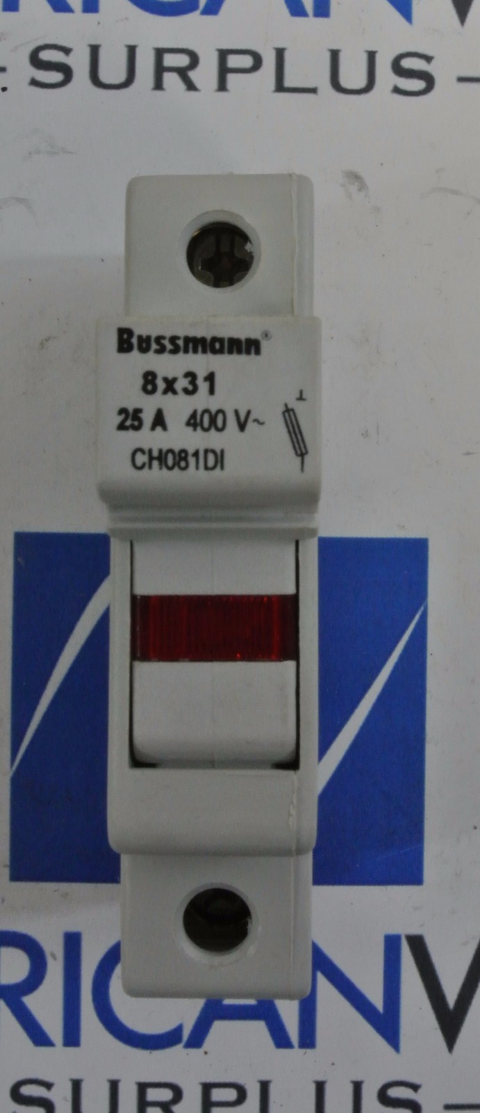 CH081DI Bussmann 8x31 25A 1 pole 400V Din Rail Fuse Holder | eBay
