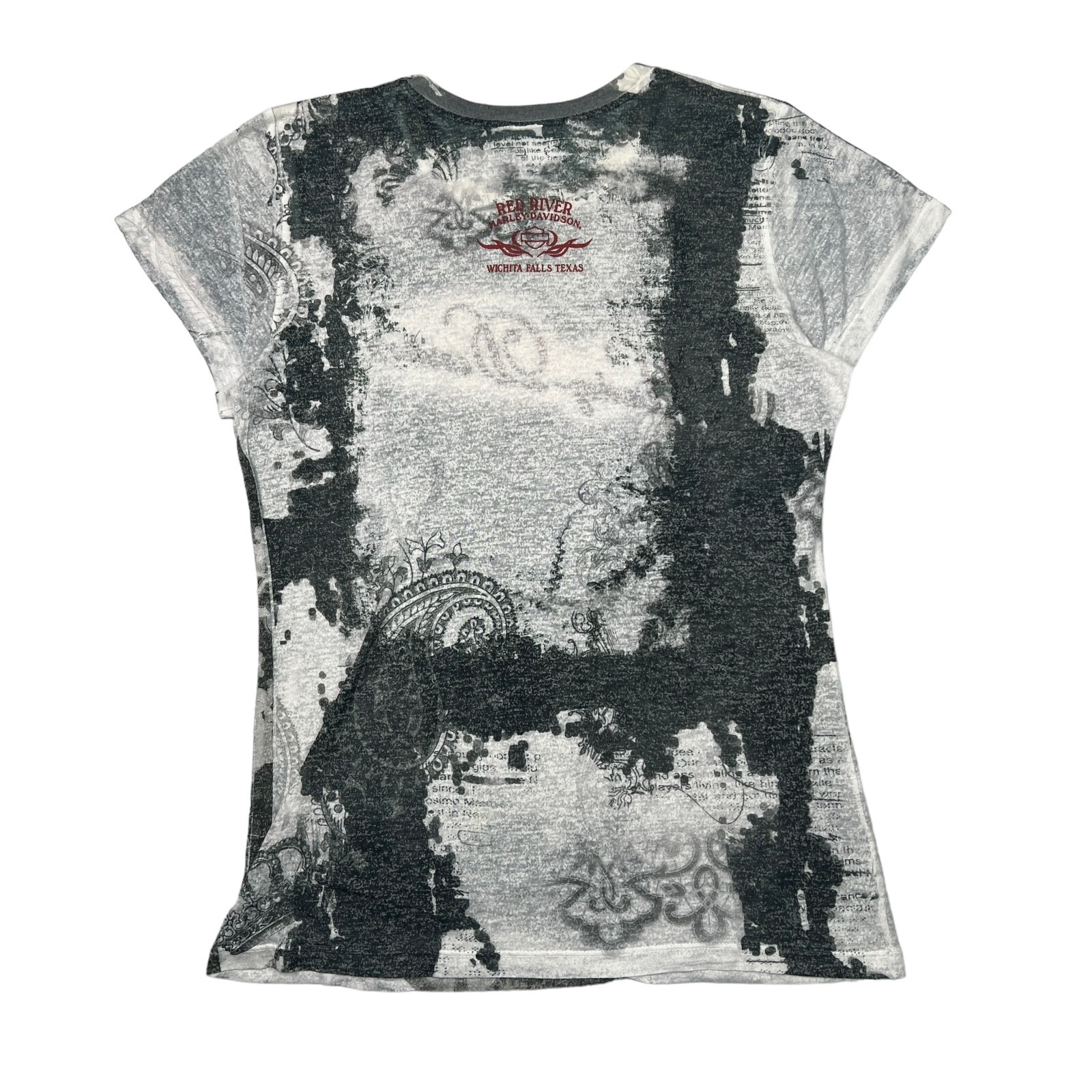 Harley Davidson Y2K Bling Rhinestones Logo AOP Burnou… - Gem