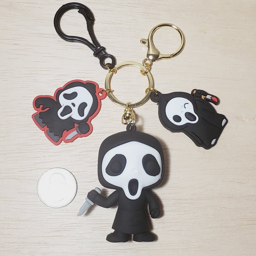 Ghostface 3D horror mini figure keychain 🔪backpack clip accessory ...