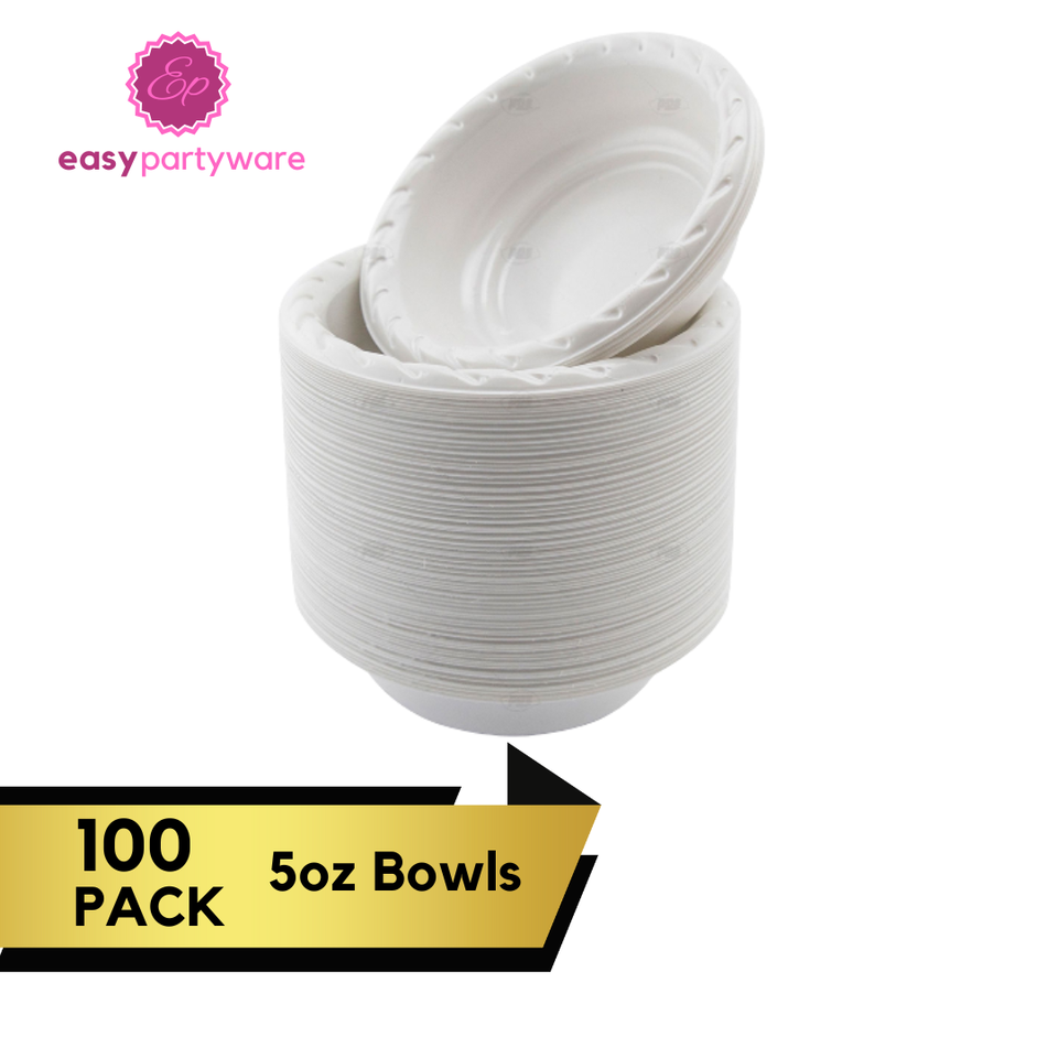 100 Disposable Plates Heavy Duty White Plastic Plates Reusable ...