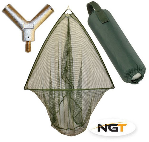 42 INCH GREEN CARP PIKE FISHING NET LANDING NET WITH SPREADER BLOCK ...