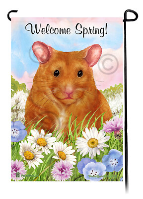 Welcome Spring Garden Flag - Cinnamon Hamster | eBay