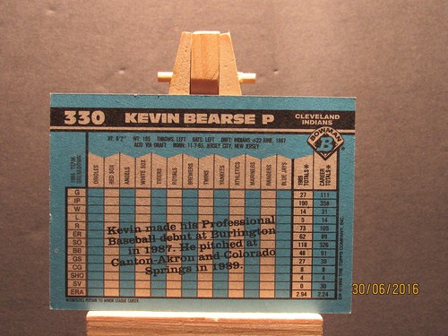 1990 Bowman #121 Dave Martinez #330 Kevin Bearse Back ERROR Wrong Back ...