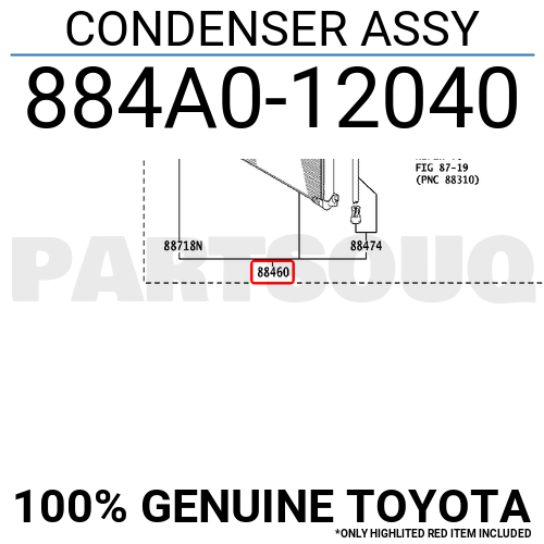 884A012040 Genuine Toyota CONDENSER ASSY 884A0-12040 | eBay