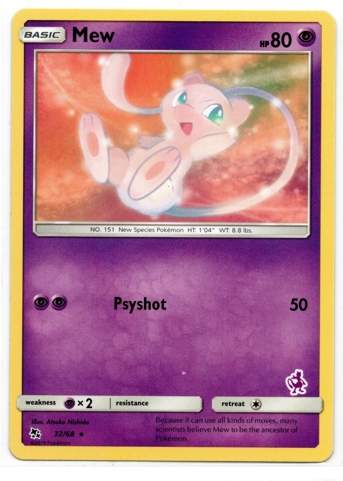 Pokemon NEW Mewtwo Stamped Mew Battle Academy Promo 32/68 Hidden Fates ...