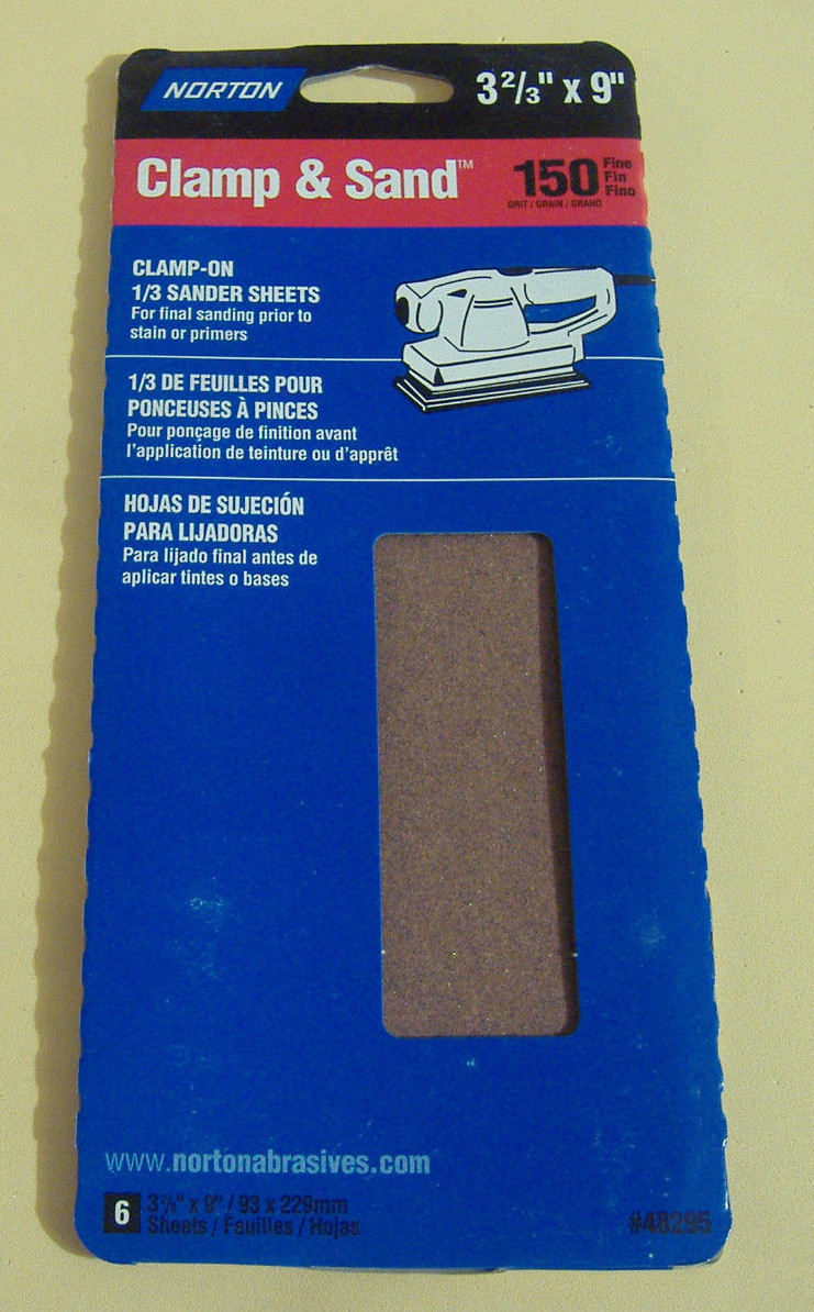 LOT OF SIX PIECE 1/3 SHEET NORTON 150 GRIT SANDPAPER 3 2/3 x 9" | eBay