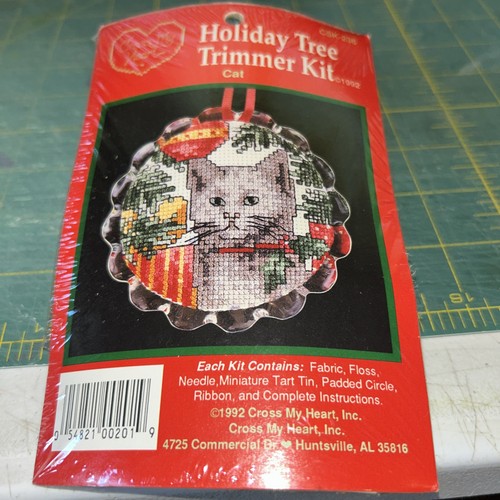 Vintage Cross Stitch 1992 Holiday Tree Trimmer Kit Cat By Cross My ...