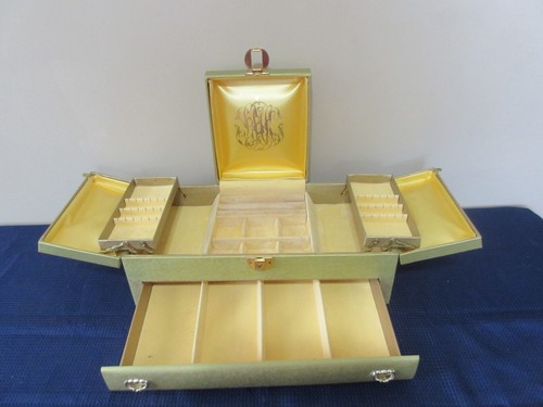Vintage Lady Buxton Jewelry Box Gold Mid Century Fold Out Multilevel | eBay