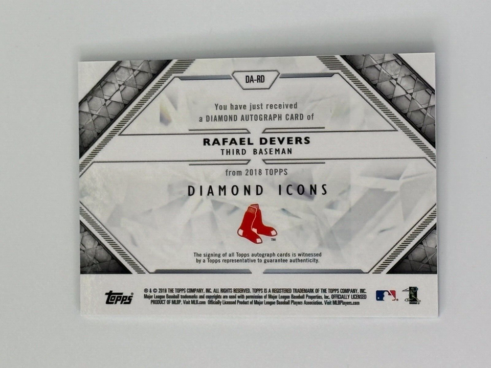 2018 TOPPS DIAMOND ICONS RAFAEL DEVERS RC 06/10 PURPLE BOSTON RED SOX ...