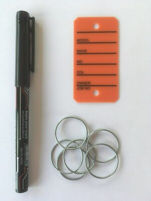 100 Mk 2 Orange Car Key Tags with rings and pen - cars vans motorhomes ...