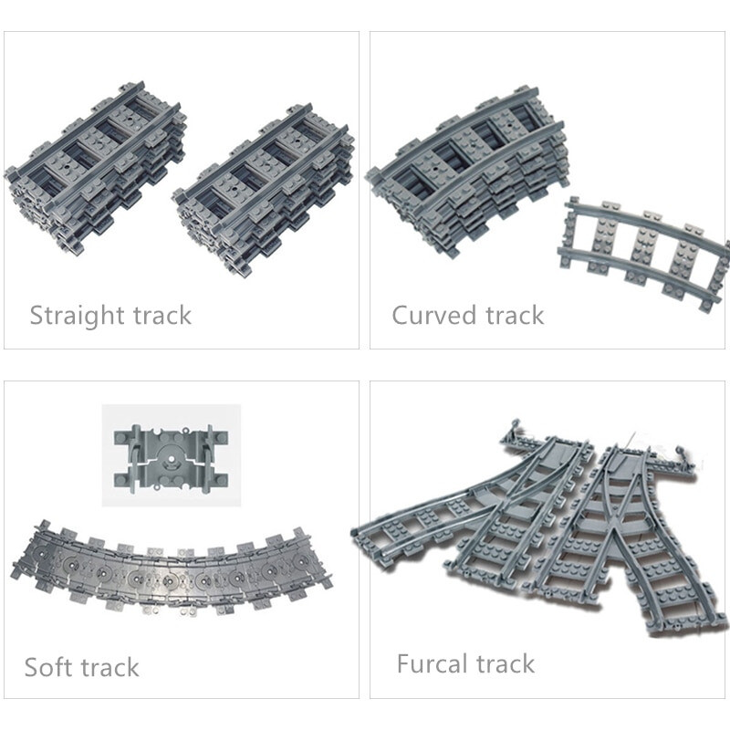City Rail Flexible Tracks for LEGO Kit Train Building Blocks Sets DIY ...