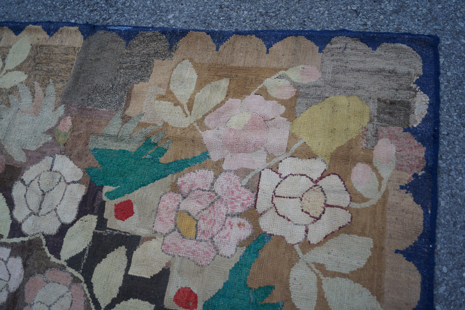 A BEAUIFUL ANTIQUE AMERICAN HOOKED RUG 7x7ft circa 1900 | eBay