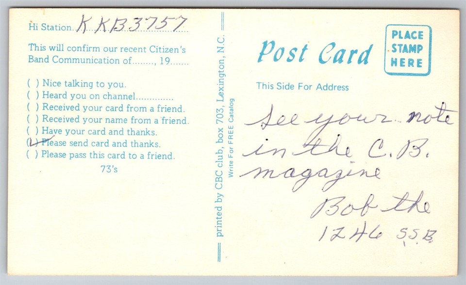 QSL CB Ham Radio Card KMA 8637 Granby, Vermont Big Moose | eBay