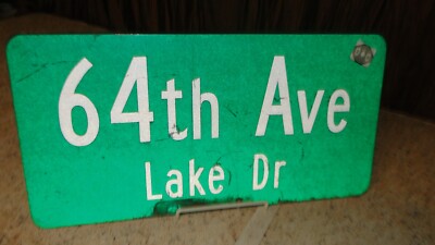 Vintage ROAD STREET Sign 64th Ave LAKE DR Retired, 9" x 18" Metal ...