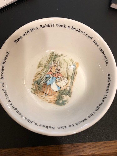 Vintage Wedgewood China Peter Rabbit Child's Bowl with Old Mrs. Rabbit ...