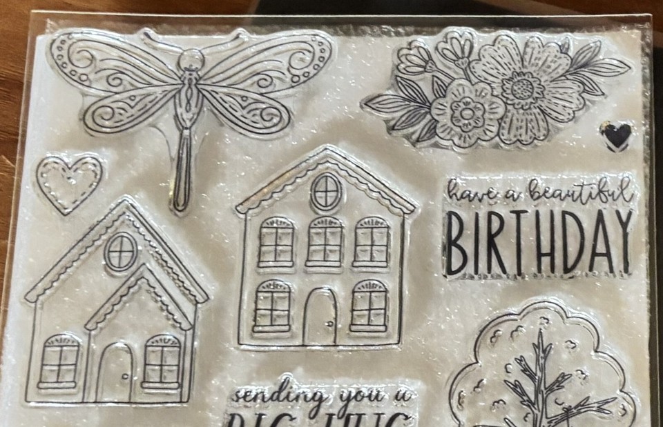 CTMH CC 72356 MEMORY LANE ~ HOMES. sending you a BIG HUG, dragonfly ...