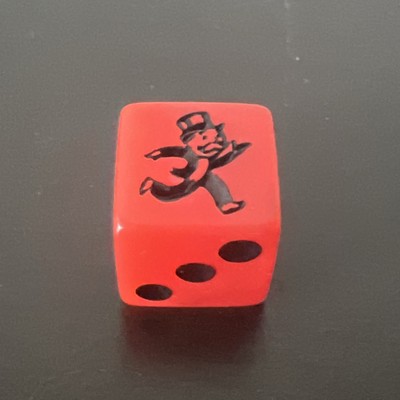 Monopoly Speed Die Dice Red and Black Board Game Replacement Part Piece ...