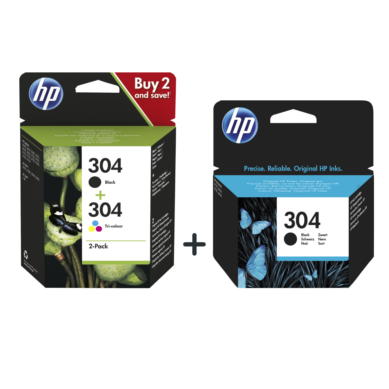 Genuine HP 304 / 304XL Black/ Colour Ink Cartridge For DeskJet Printer ...
