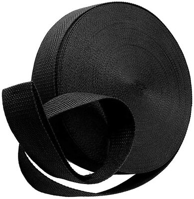 Polypropylene Webbing Strap Black 25 38 50mm Wide Nylon Heavy Duty ALL ...