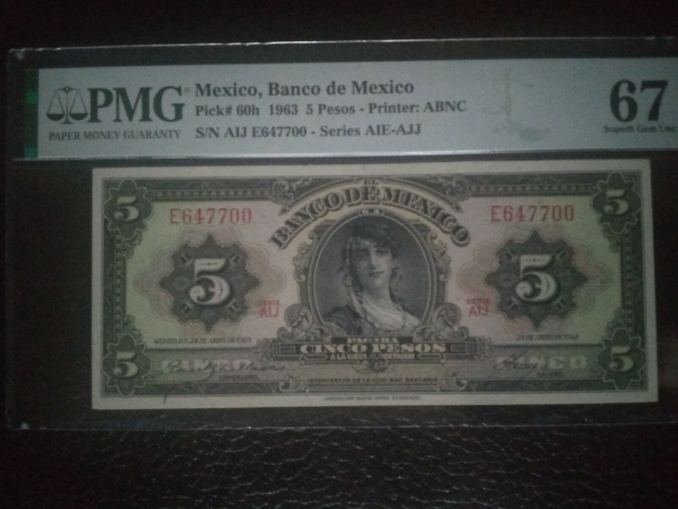 1963, Mexico, 5 Pesos, 67 PMG, EPQ, Unc. High Grade! | eBay