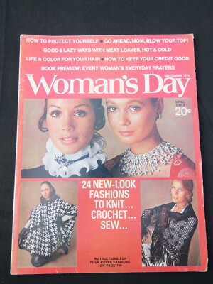 Woman's Day Magazine September 1970 Knit Crochet NY Fashions | eBay