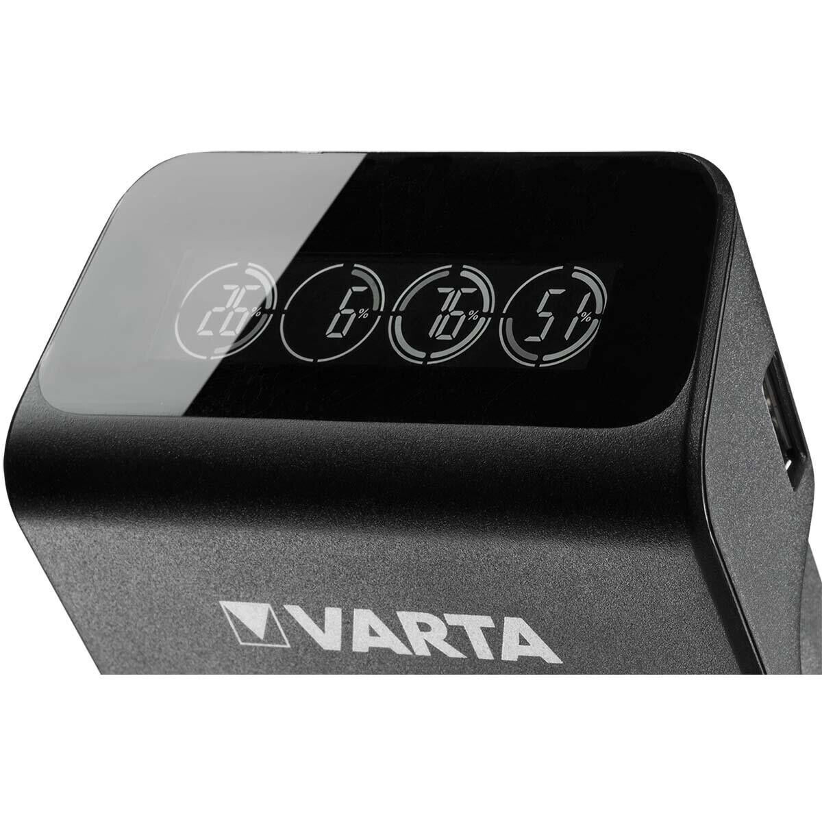 VARTA 57687 LCD PLUG CHARGER PLUS WITH AA BATTERIES 2100mAh SMART ...