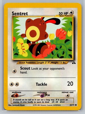 Sentret Vintage 2001 Pokemon Neo Discovery TCG Card 63/75 | eBay