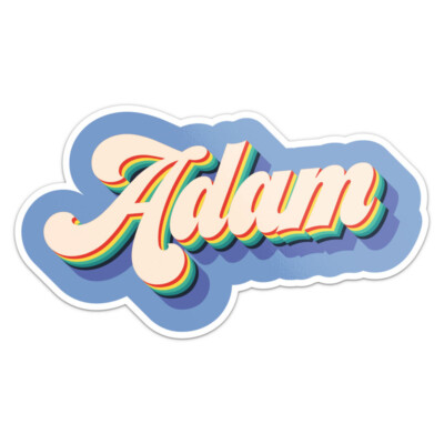 Retro Style Adam Male Name - Waterproof Vinyl Decal Car Bumper Sticker ...