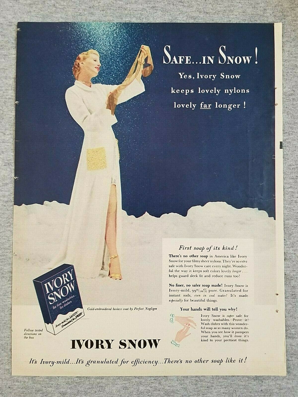 1949 Magazine Advertisement Page Ivory Snow Laundry Dish Soap Detergent ...