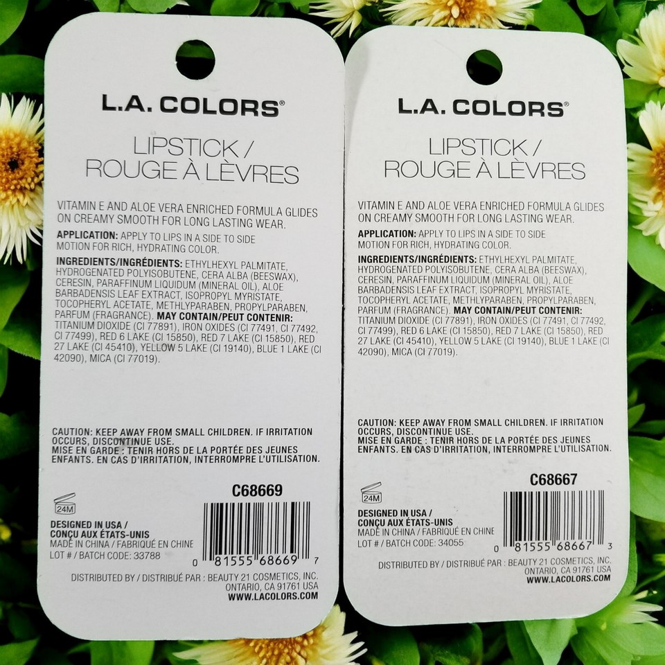 L.A. Colors Hydrating Lipstick Big Deal & Main Squeeze Color Creamy ...