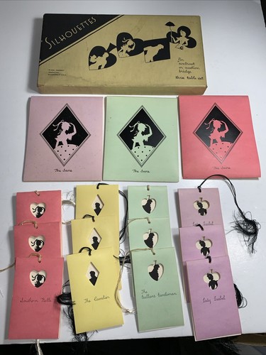 1920’s Art Deco 12 Bridge Tally Buzza Silhouettes + 3 Score Pad Books ...