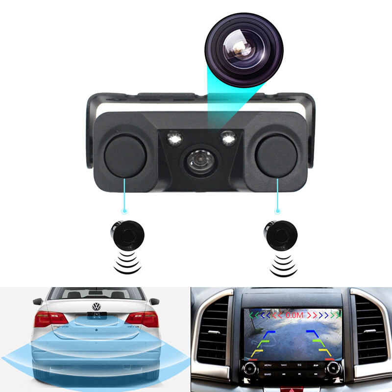 3In1 Car Night Vision Rear View Camera Parking Sensor with Transmitter ...