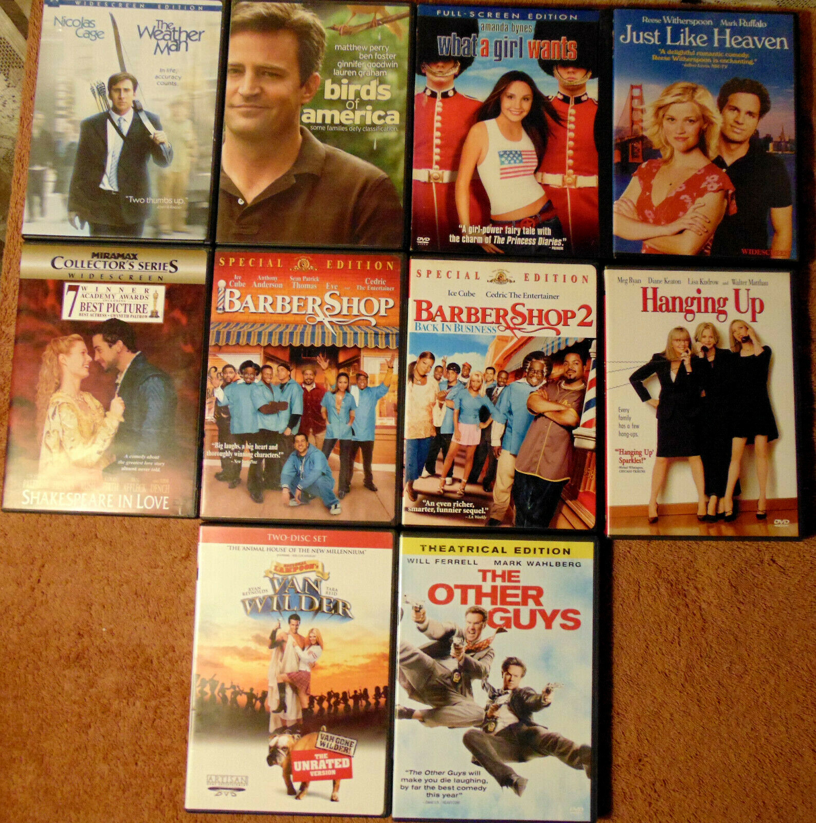 Lot of 10 COMEDY DVDs - Barber Shop 1 & 2 Birds of America The Other ...