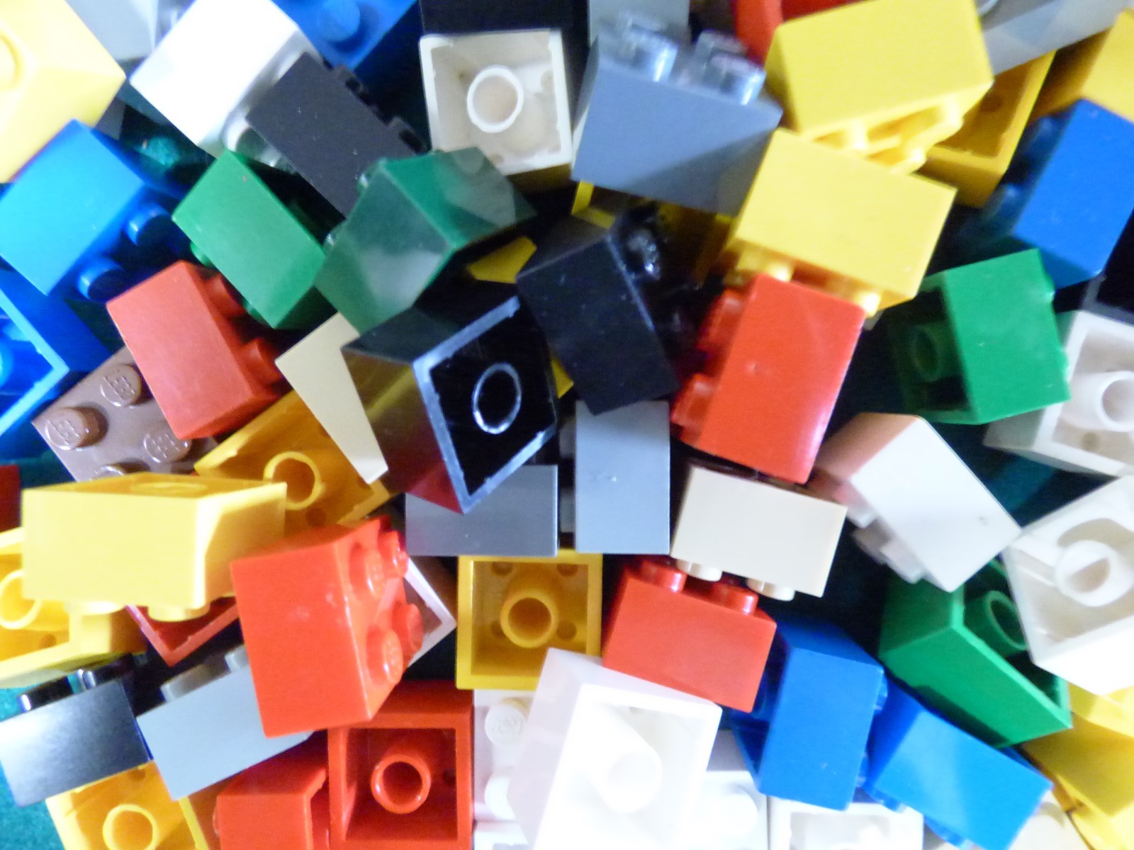 100 LEGO 2x2x1 Stud Building Block Bricks Lot part 3003 assorted colors ...