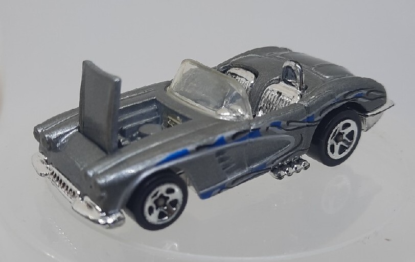 💥 Hot Wheels '58 Corvette Coupe Metallic Gray 1/64 Scale Diecast (1994 ...
