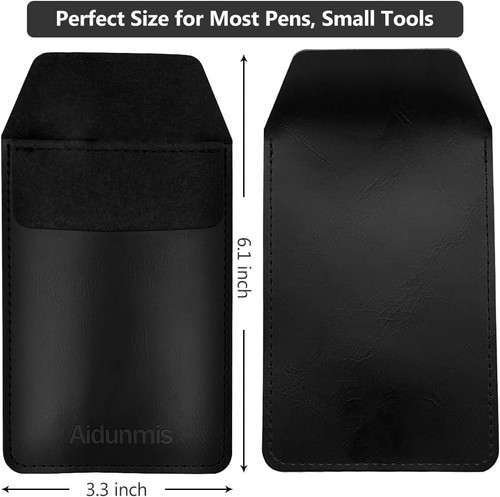 Pen Pocket Protector, 2 Pieces PU Leather Holder Organizer Black | eBay