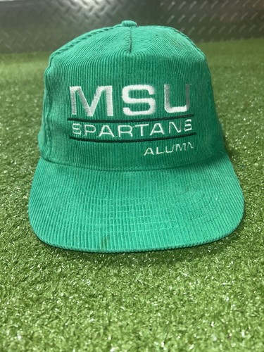 Vintage Michigan State Spartans Snapback Hat Corduroy ALUMNI Cap MSU ...