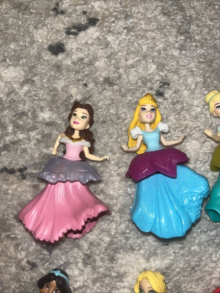 Lot Of 6 Hasbro Disney Princess Royal Clips Sparkle Snap Dolls Belle ...