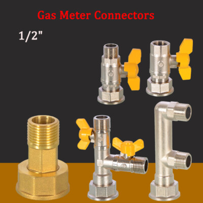 Gas Meter Connectors 1/2" BSP Brass Female Male Thread Union Adapters ...