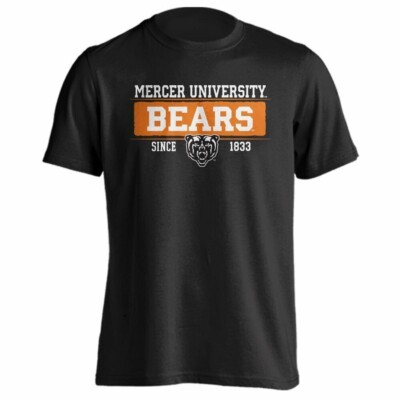 Mercer University Bears MU Since 1833 Bar Mascot Logo Short Sleeve T ...
