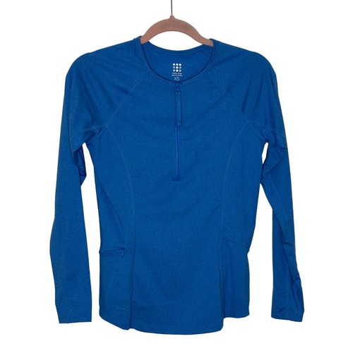 Title Nine Activewear Long Sleeve 1/2 Zip Shirt Size XS Blue Pocket ...