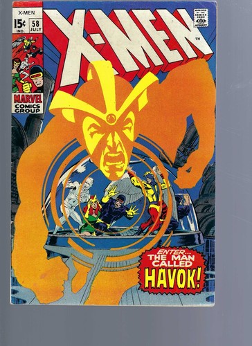 UNCANNY X MEN 58 - KEY ISSUE 1ST HAVOC - FN 6.0 - SILVER AGE MARVEL ...