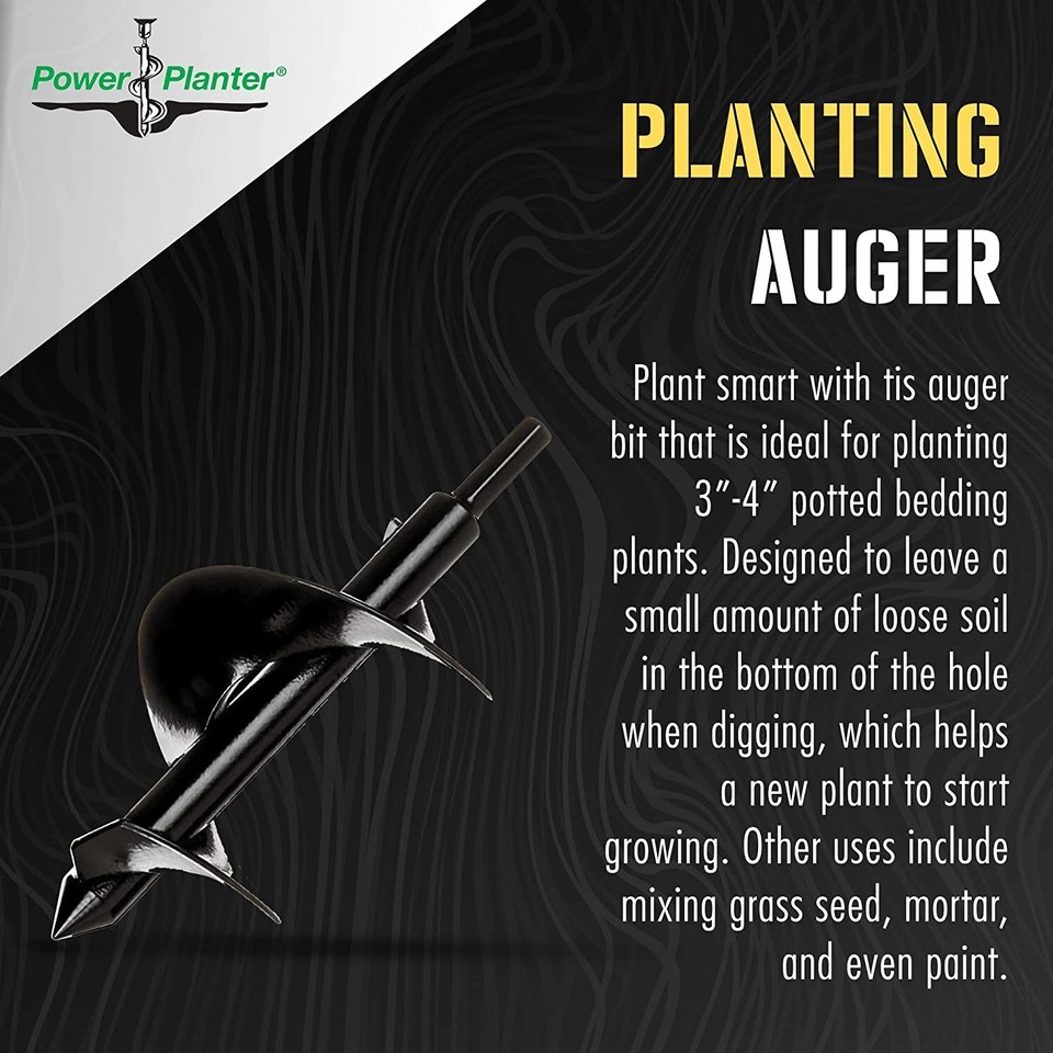 Power Planter Bulb & Bedding Lime Auger Bit 3"x7" with 3/8" Non-Slip ...