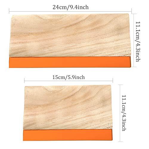 2 Pieces 2 Sizes Screen Printing Squeegee, 75 Durometer Wooden Ink ...