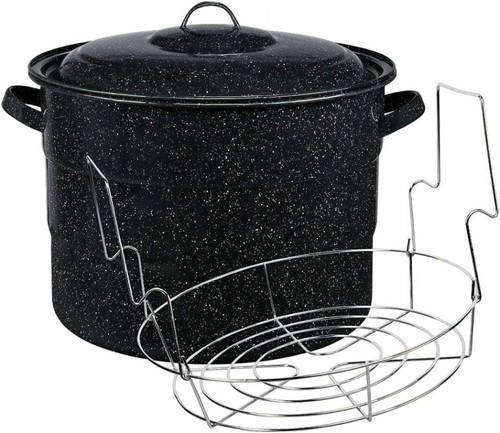 Granite Ware 21.5-Quart Water Bath Canner with Jar Rack (Speckled Black ...