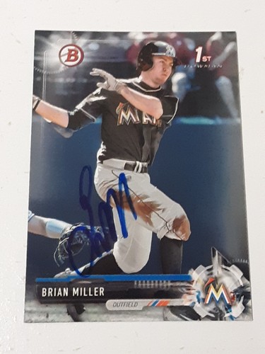 Brian Miller Miami Marlins 2017 Bowman Autograph Card #BD-45 READ ...
