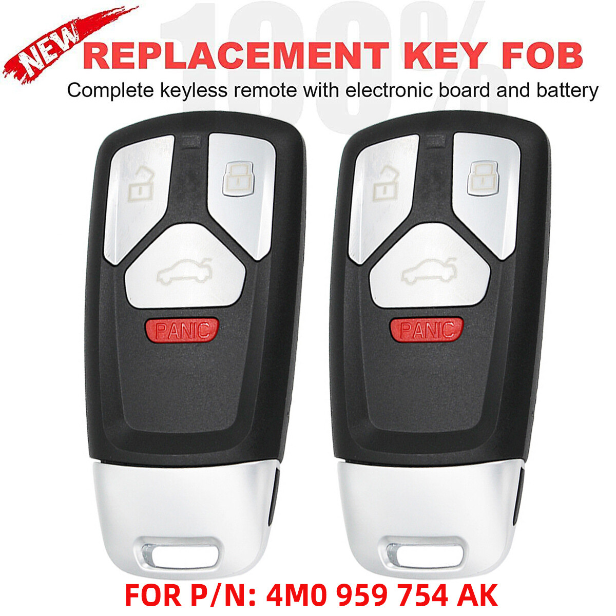 2 Smart Remote Key Fob 433MHz for Audi A4 A5 Q7 SQ5 TT 2017-2019 -4M0 ...