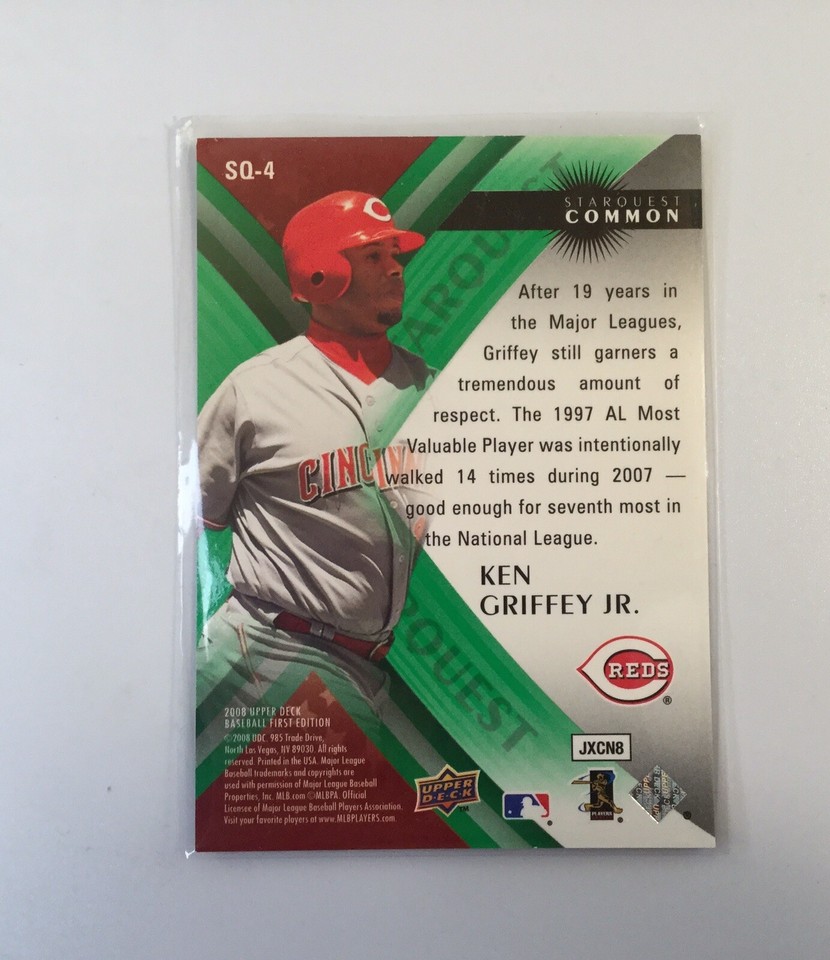 Cincinnati Reds Ken Griffey Jr. Upper Deck StarQuest Green 2008 Card # ...