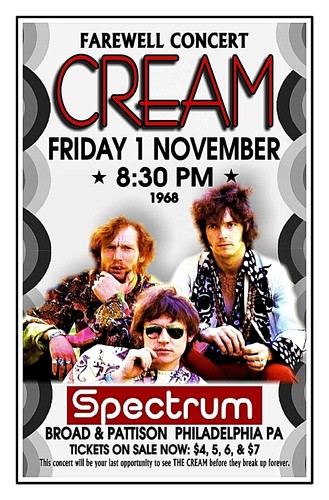 CREAM 1968 Concert Tour Poster SPECTRUM PHILADELPHIA PA GIG POSTER | eBay